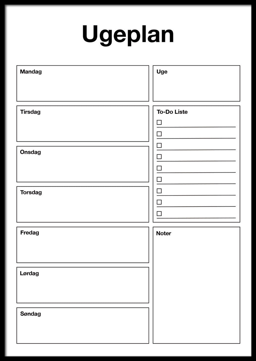 Ugeplan Plakat (2) 📅 – Posters of Tomorrow®